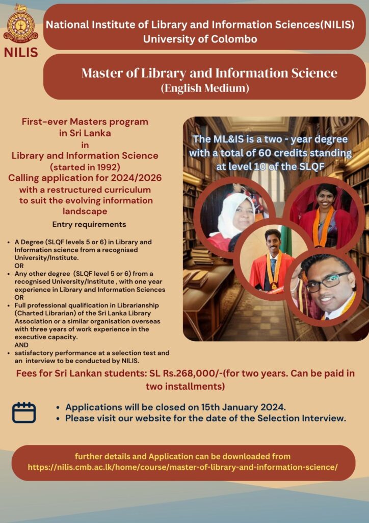 Master of Library and Information Science (ML&IS) – Local Students ...